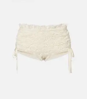 Isabel Marant Yeliz Crochet Cotton Micro Shorts - White