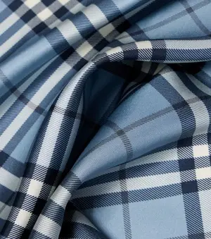 Burberry Check Silk Twill Scarf - Blue