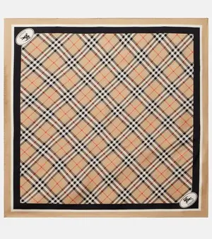 Burberry Check Silk Twill Scarf - Beige