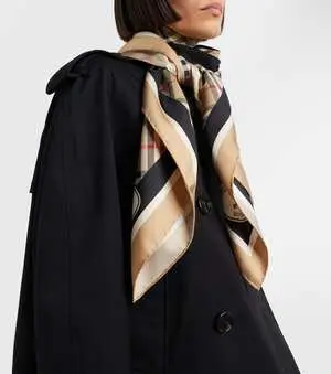 Burberry Check Silk Twill Scarf - Beige