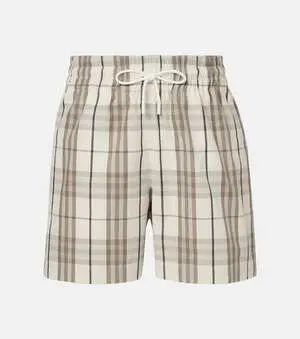 Burberry Check Cotton Shorts - Beige