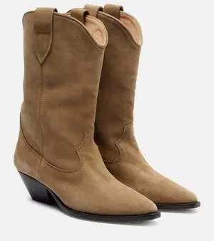 Isabel Marant Duerto 40 Suede Cowboy Boots - Beige