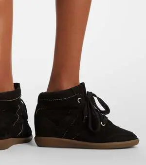 Isabel Marant Bobby Suede Wedge Sneakers
