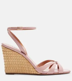 AQUAZZURA Tati Leather Wedge Sandals - Pink