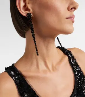 Simone Rocha Drip Embellished Drop Earrings - Black