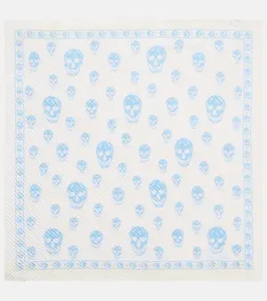 Alexander McQueen Skull Silk Scarf - White