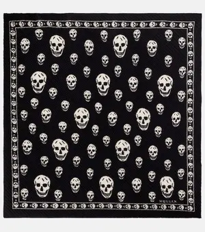 Alexander McQueen Skull Silk Scarf - Black