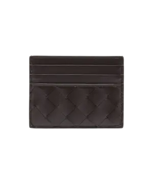 Bottega Veneta Intrecciato Leather Card Holder - Brown