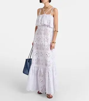 Etro Broderie Anglaise Cotton-blend Maxi Dress