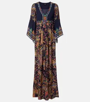 Etro Paisley Maxi Dress - Blue
