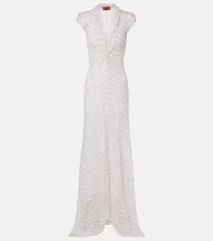 Missoni Lamé Maxi Dress - White