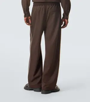 Loewe Wool Gabardine Wide-leg Pants - Brown