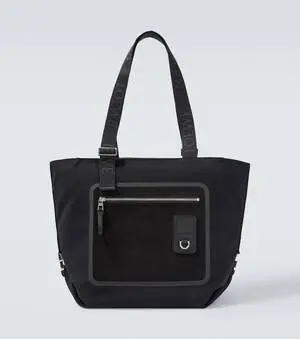 Loewe Flex Medium Canvas And Suede Tote Bag - Black