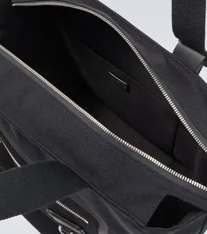 Loewe Flex Medium Canvas And Suede Tote Bag - Black
