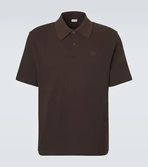 Loewe Anagram Cotton Piqué Polo Shirt - Brown