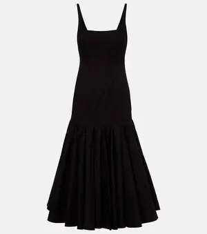 Jacquemus Agave Cotton Poplin Midi Dress - Black