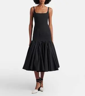 Jacquemus Agave Cotton Poplin Midi Dress - Black