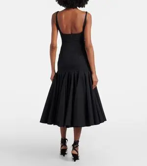 Jacquemus Agave Cotton Poplin Midi Dress - Black