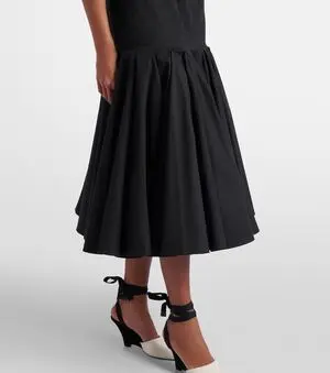 Jacquemus Agave Cotton Poplin Midi Dress - Black