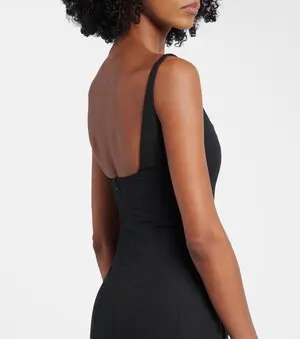 Jacquemus Agave Cotton Poplin Midi Dress - Black