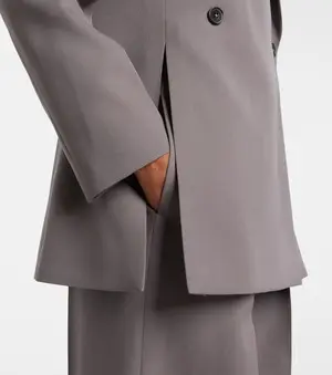 JIL SANDER Double-breasted Wool Gabardine Blazer - Grey