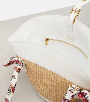 Dolce & Gabbana Capri Medium Raffia Tote Bag - Beige