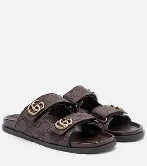 Gucci Double G Gg Canvas Sandals