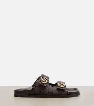 Gucci Double G Gg Canvas Sandals
