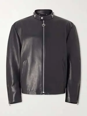 Gucci Horsebit-embellished Leather Bomber Jacket - Black