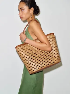 REFORMATION Isabella Tote Rattan - Natural