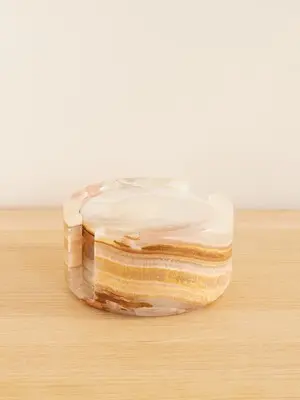 JIA JIA HOME Set Of Three Onyx Coasters - Brown
