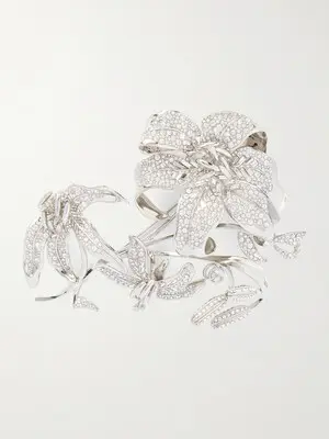 Gucci Crystal-embellished -tone Brooch