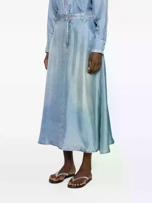 PIERRE-LOUIS MASCIA A-line Denim Midi Skirt
