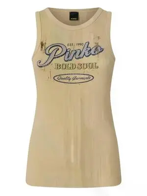 Pinko Bold Soul Print Ribbed Tank Top