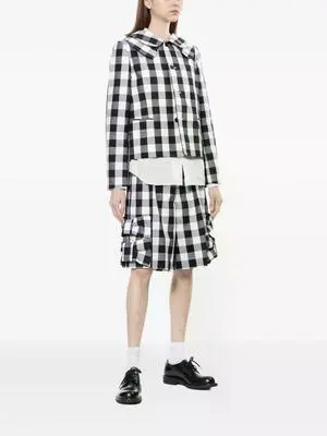 Comme Des Garçons Gingham Collared Jacket - Black