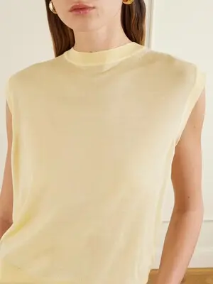 Another Tomorrow Wool Tank - Yellow