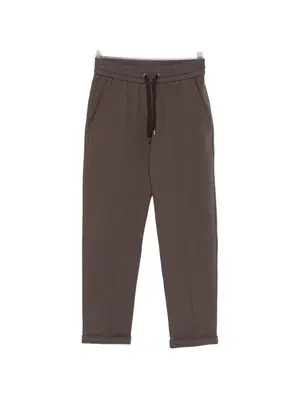 Brunello Cucinelli Cotton Drawstring Trousers - Brown