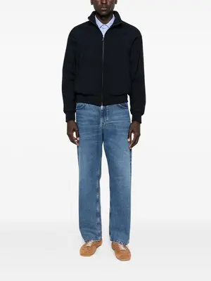 Emporio Armani Wool Blend Bomber Jacket - Blue