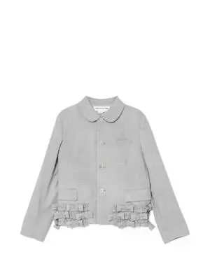 Comme Des Garçons Bow-design Ruffled Jacket - Grey