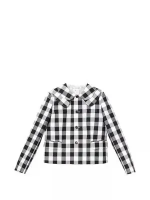 Comme Des Garçons Gingham Collared Jacket - Black