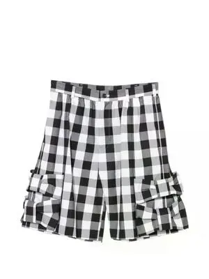 Comme Des Garçons Gingham Bow Shorts - Black