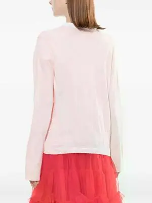 Comme Des Garçons Graphic Round Neck Jumper - Pink
