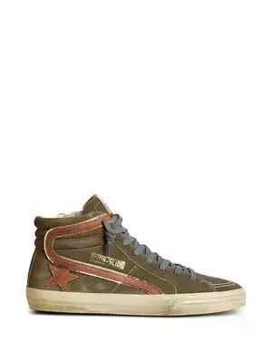 GOLDEN GOOSE Star-embellishment Leather Sneakers - Grey