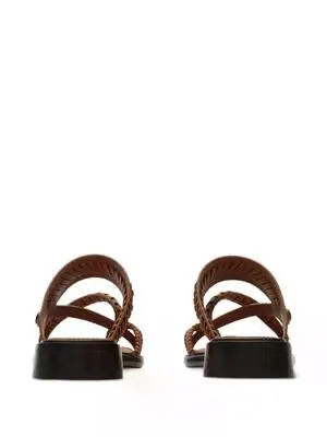 Burberry Leather Baez Sandals - Neutrals
