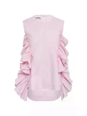 JIL SANDER Ruffled Sleeveless Top - Pink