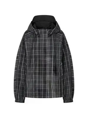 STUDIO TOMBOY Check Hooded Jacket - Black