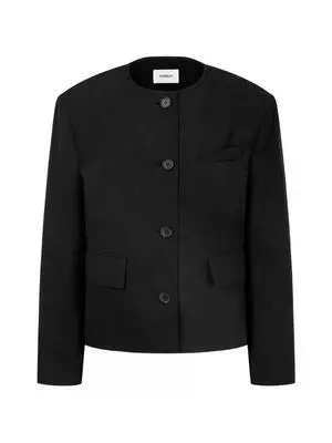 STUDIO TOMBOY Round Neck Button Jacket - Black