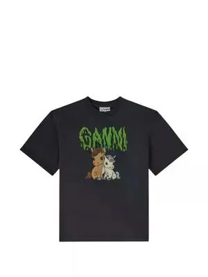 GANNI Horse-print T-shirt - Grey