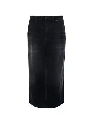 Black Denim Midi Skirts