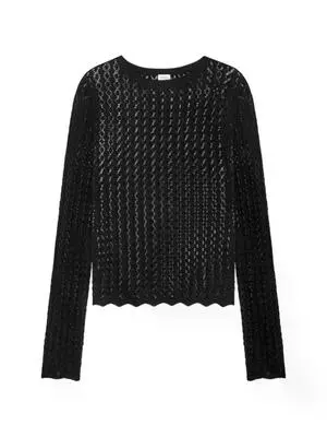 Saint Laurent Openwork Long-sleeve Top